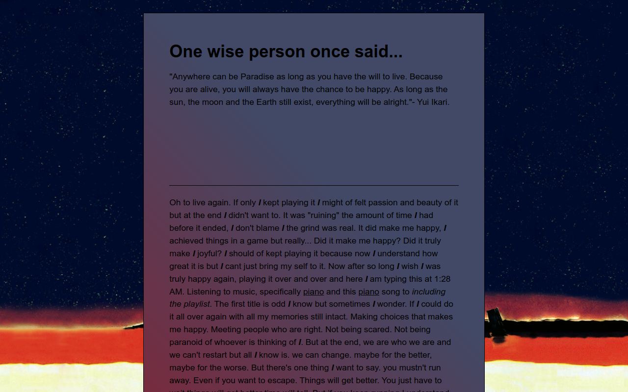 One wise person once said...